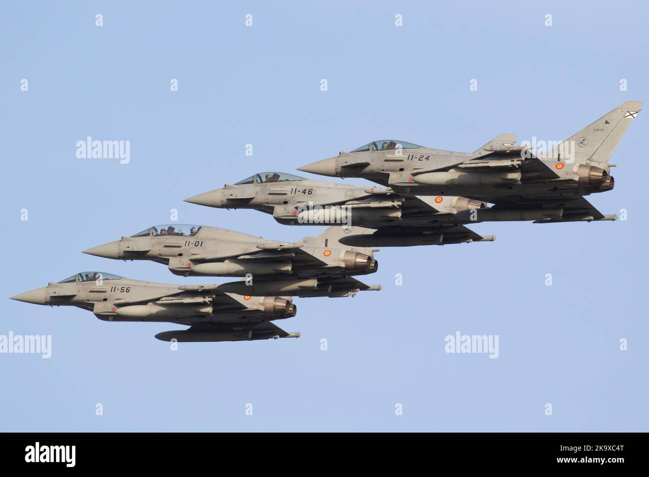 Spanish Eurofighter Typhoons returning to Gando Air Base after a ...