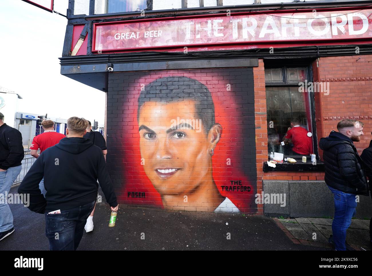 A general view of graffiti of Manchester United's Cristiano Ronaldo on ...