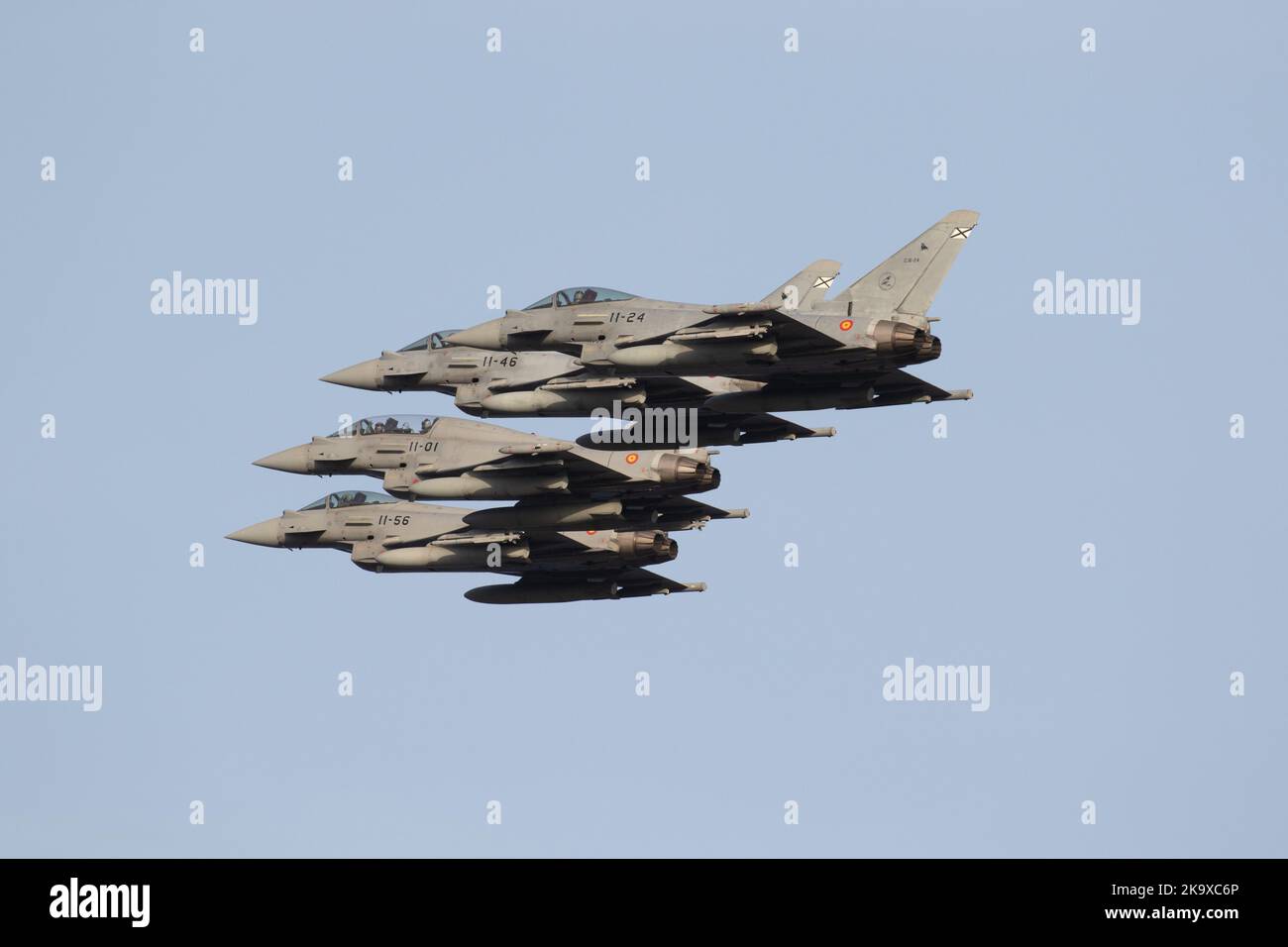 Spanish Eurofighter Typhoons returning to Gando Air Base after a ...