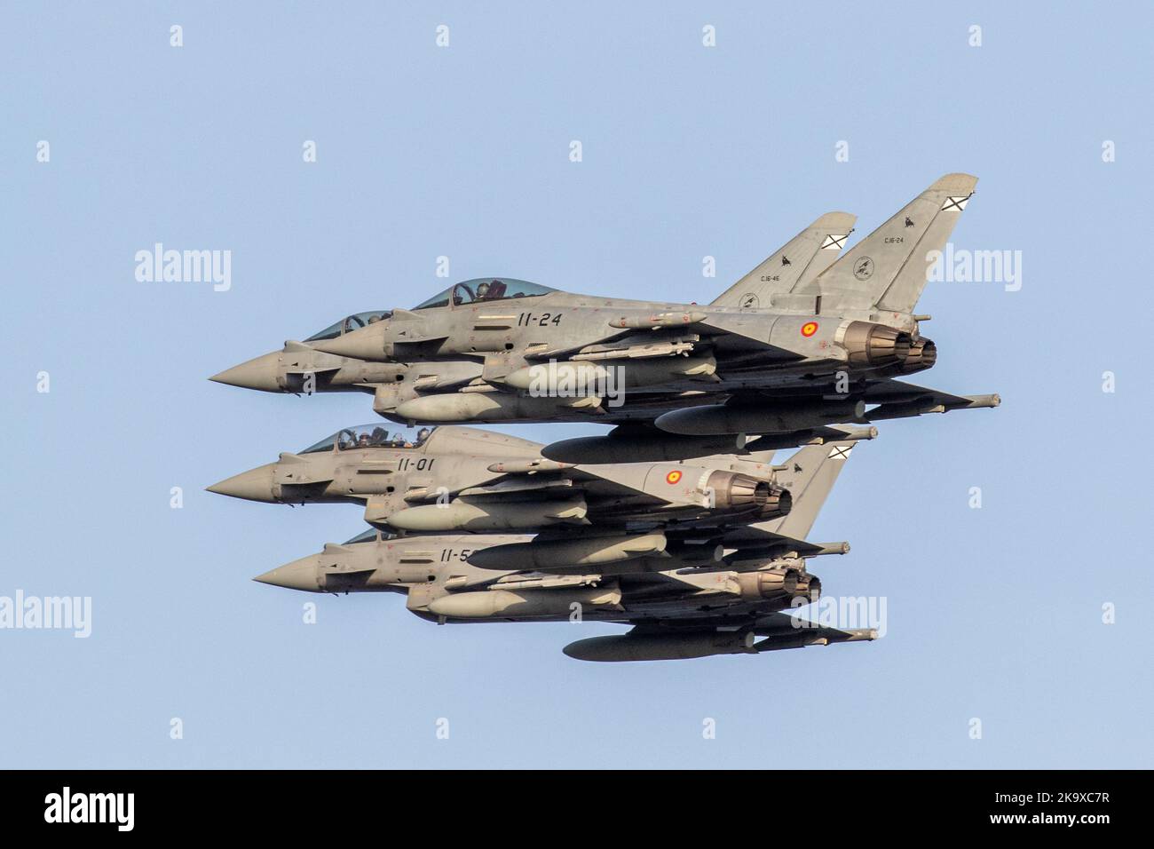 Spanish Eurofighter Typhoons returning to Gando Air Base after a ...