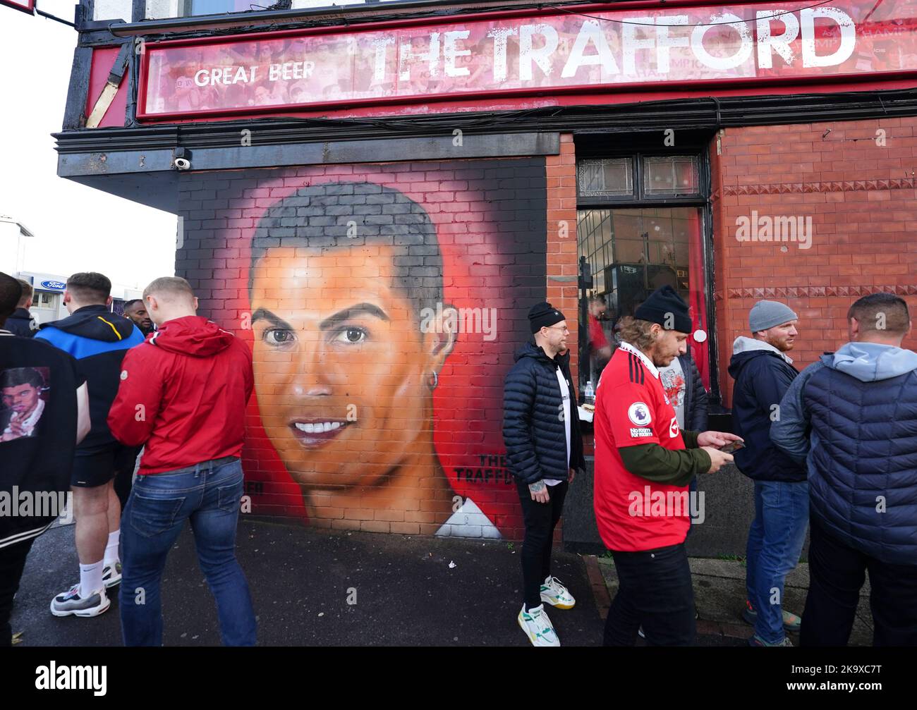 A general view of graffiti of Manchester United's Cristiano Ronaldo on ...