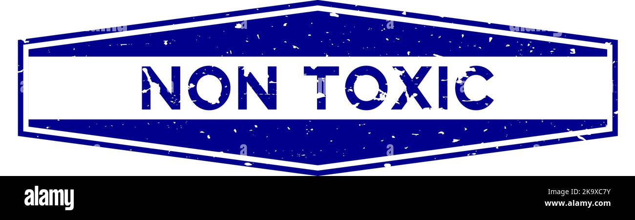Grunge blue non toxic word hexagon rubber seal stamp on white background Stock Vector Image ...
