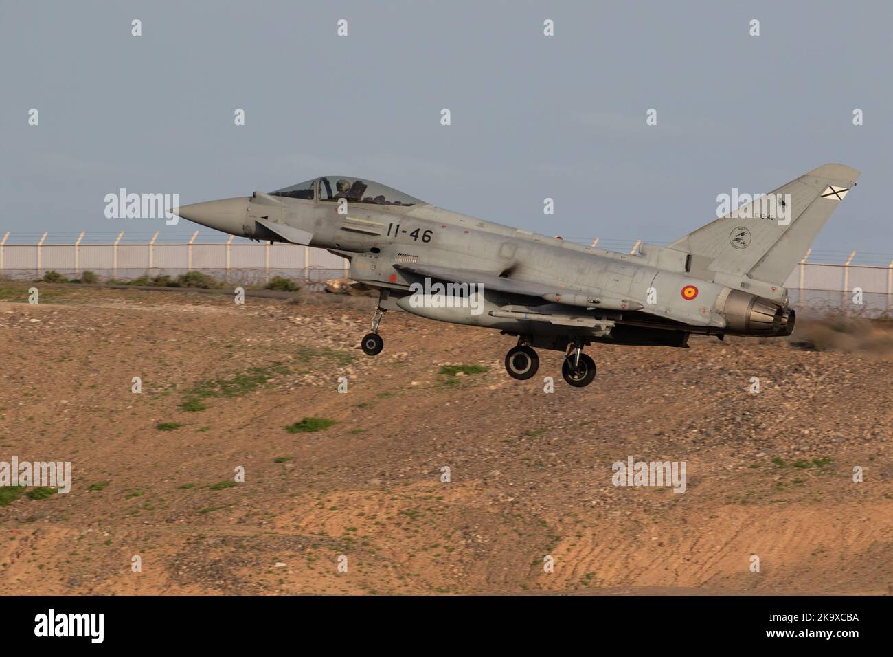 Spanish Eurofighter Typhoons returning to Gando Air Base after a ...