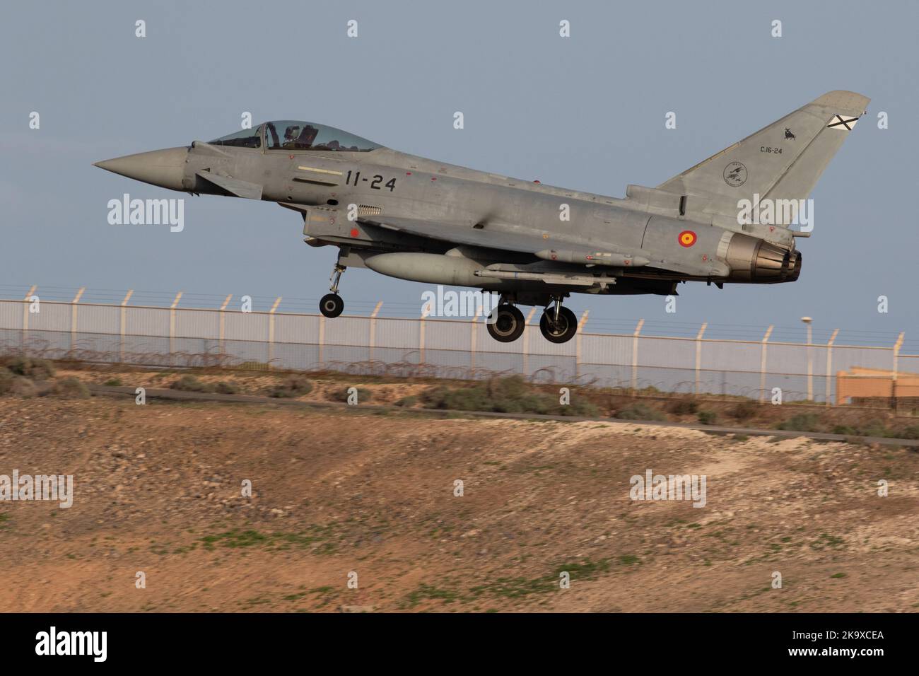 Spanish Eurofighter Typhoons returning to Gando Air Base after a ...