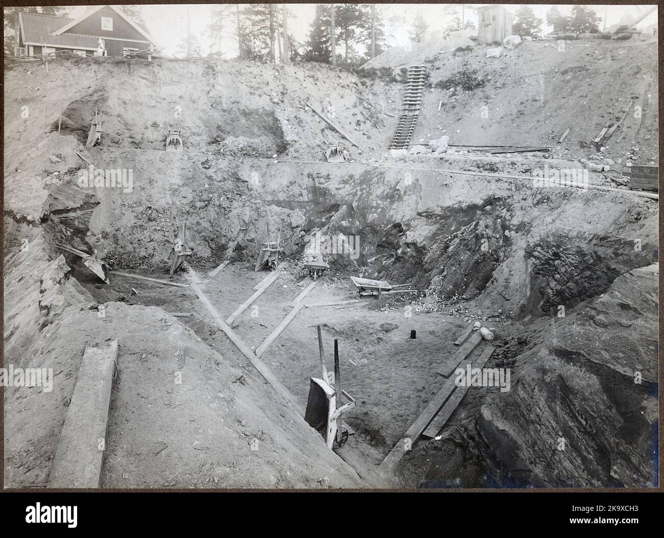 Excavation for bridge foundation Stock Photo - Alamy