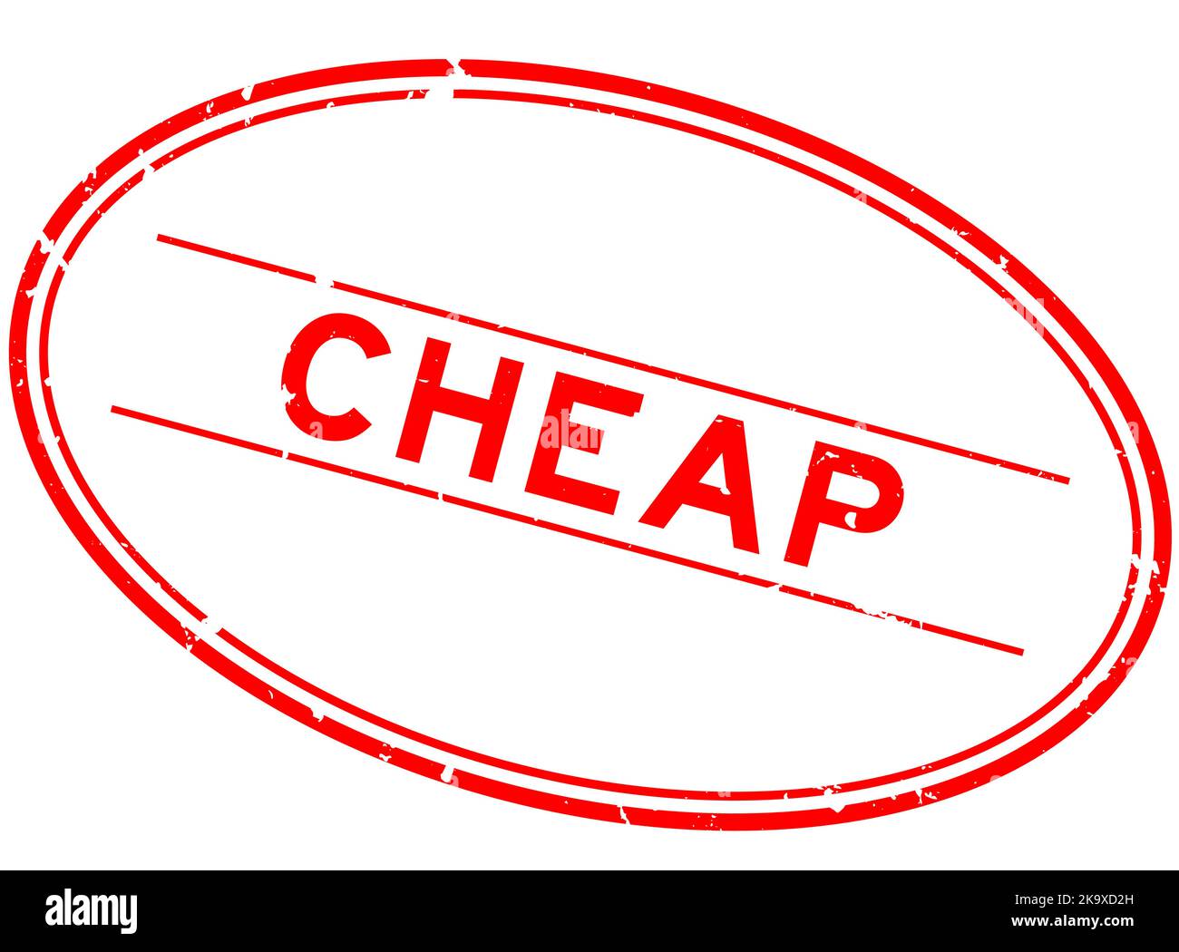 Grunge red cheap word oval rubber seal stamp on white background Stock ...