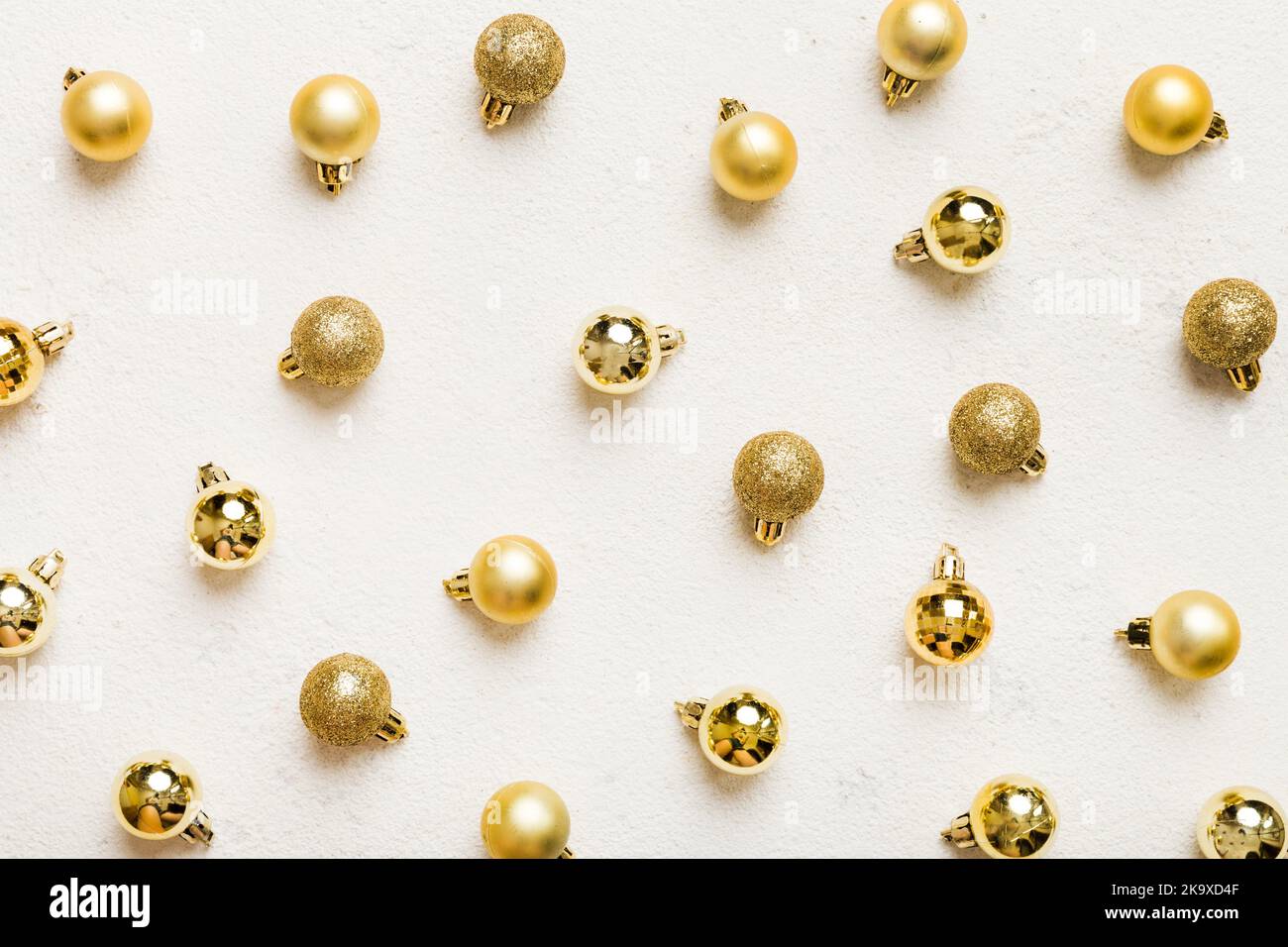 Christmas composition. a pattern of christmas balls on colored ...