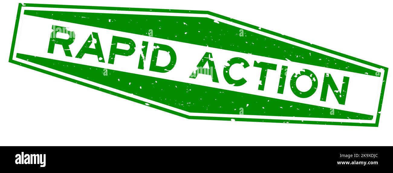 Grunge green rapid action word hexagon rubber seal stamp on white background Stock Vector Image ...