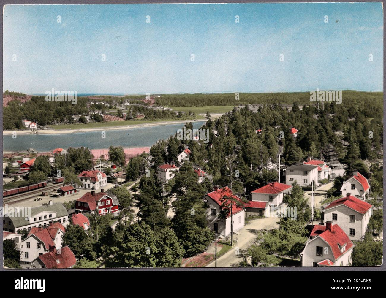 View of Gamleby. The station to the left in picture Stock Photo - Alamy