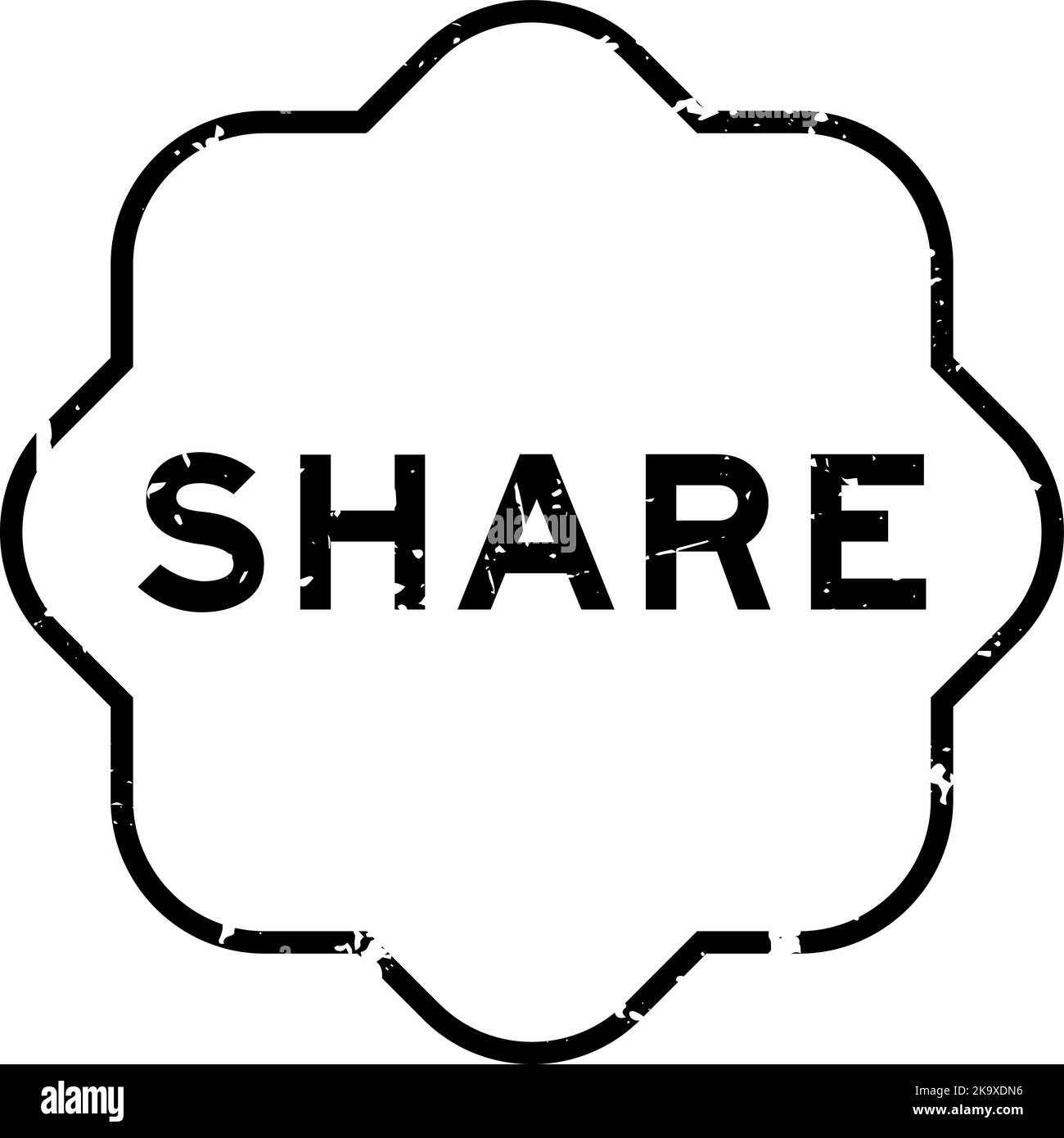 Grunge black share word rubber seal stamp on white background Stock ...