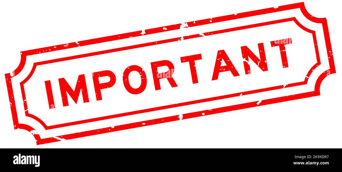 Grunge red important word rubber seal stamp on white background Stock Vector Image & Art - Alamy