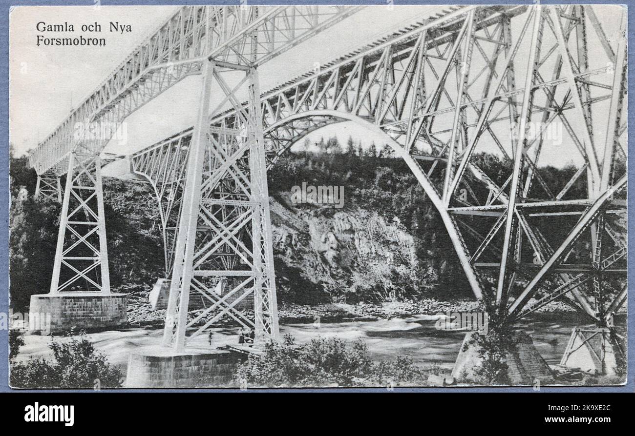Old and new Forsmobron over the Ångerman River Stock Photo - Alamy