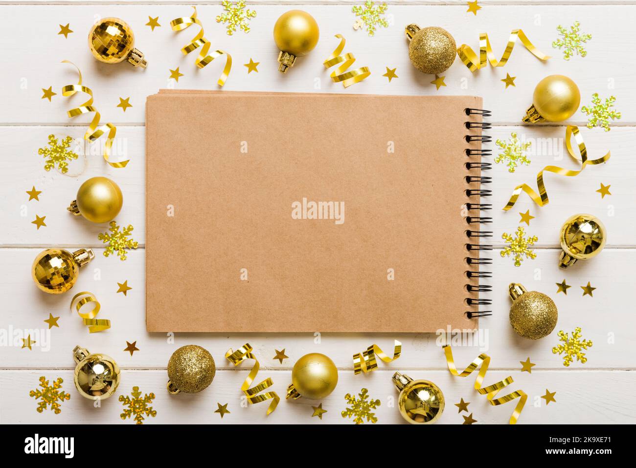 Christmas blank greeting card mock-up scene. Creative layout made of ...