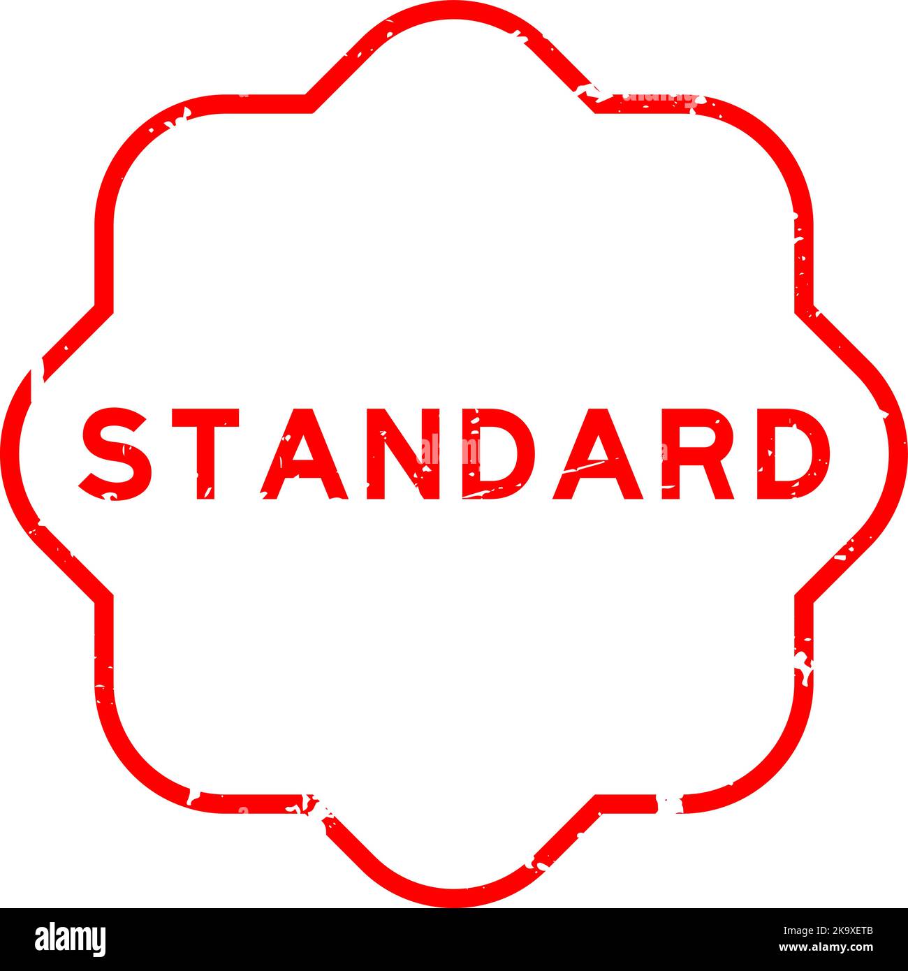 Grunge red standard word rubber seal stamp on white background Stock ...