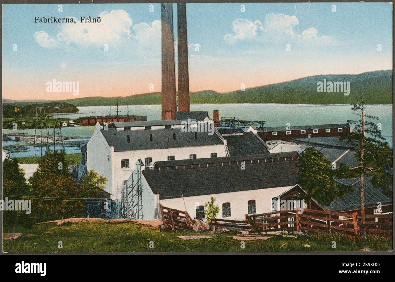 The factories in Frånö at the Ångerman River Stock Photo - Alamy