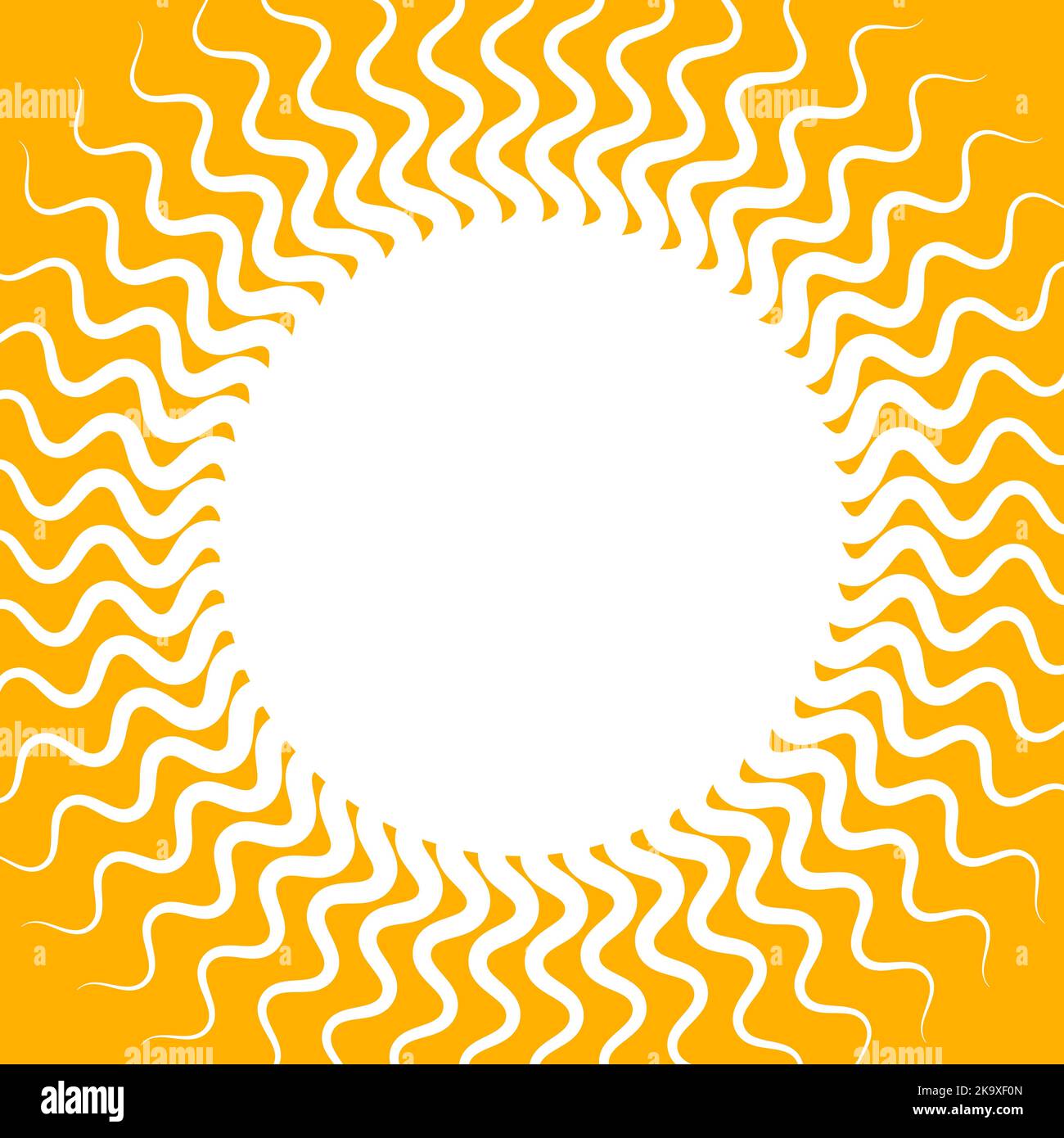 Sun with rays pattern in square. Vector illustration Stock Vector Image ...