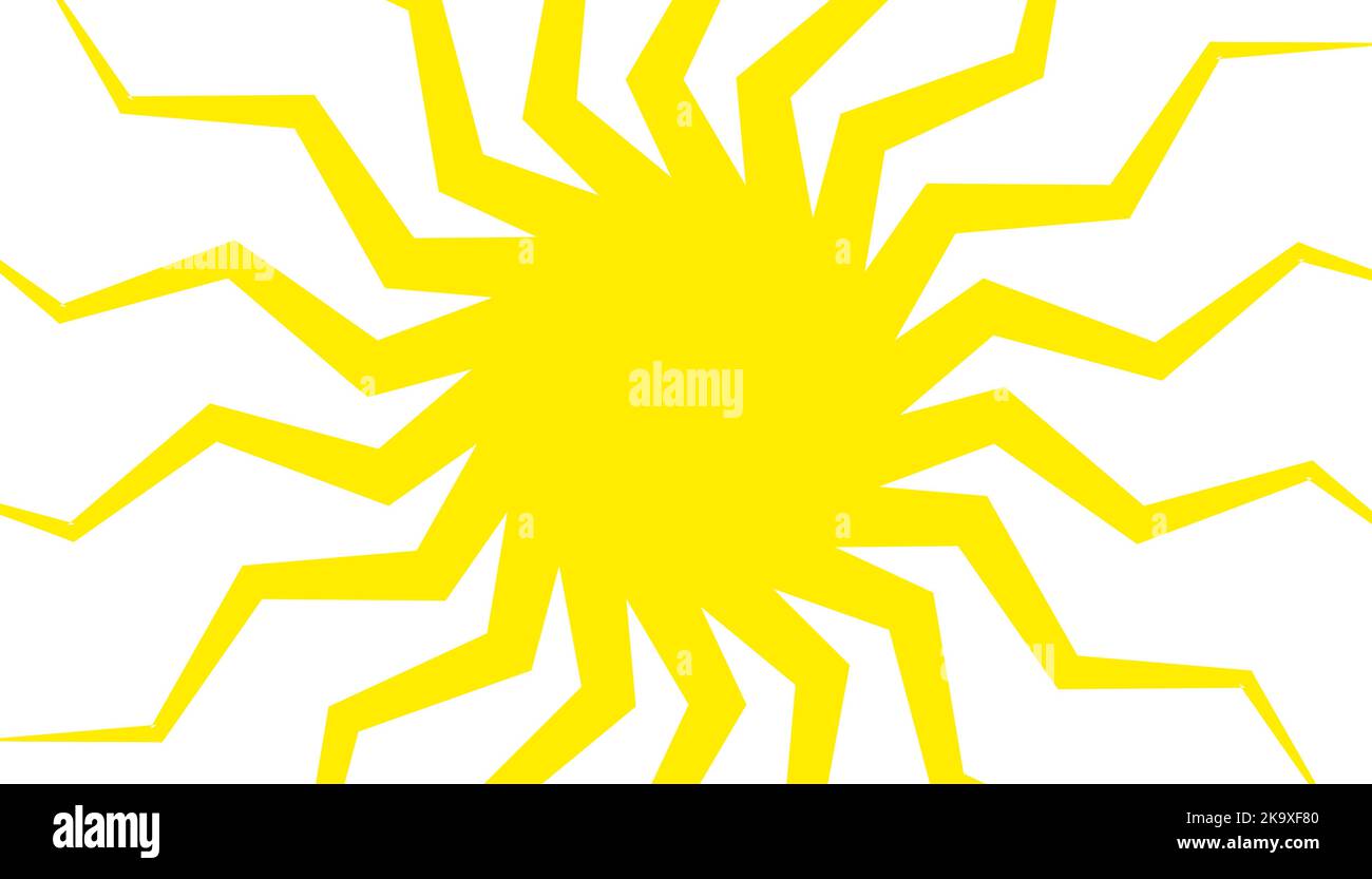 sun with broken rays. sun with distorted rays in shape of zigzag Stock ...