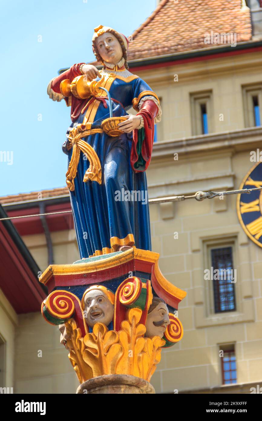 Anna Seiler fountain (Anna-Seiler-Brunnen) in the old city of Bern ...