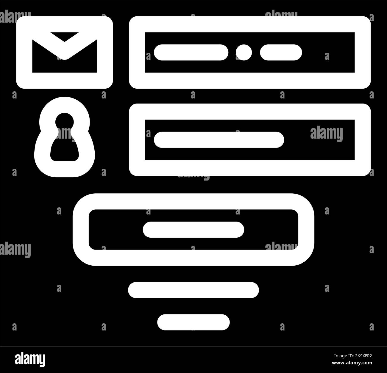 sign up with e-mail glyph icon vector illustration Stock Vector Image ...