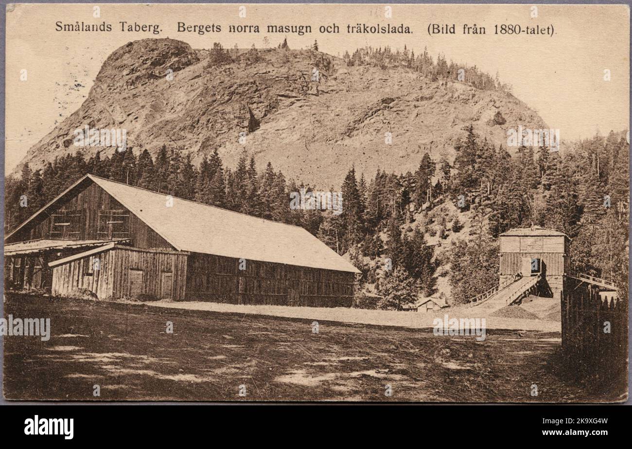 Smålands Taberg. The northern blast furnace and the charcoal cord Stock ...