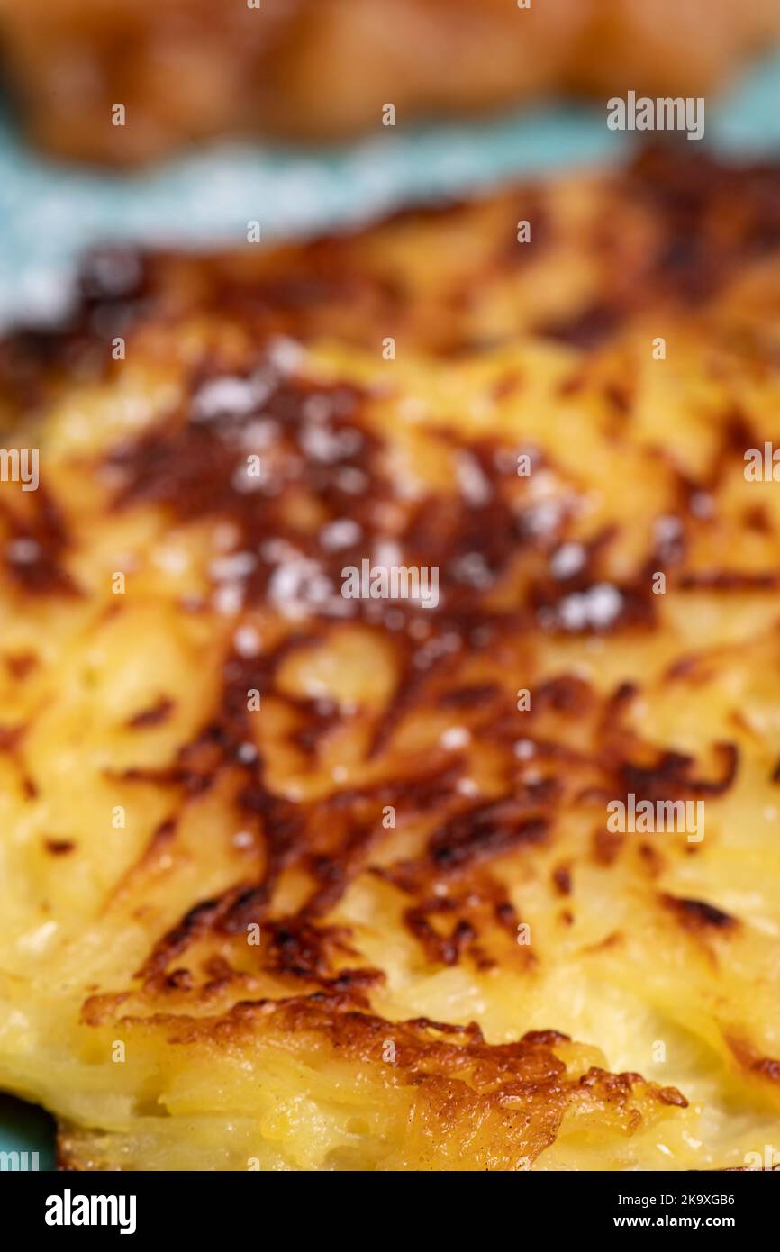 bavarian sweet hash browns on a plate Stock Photo - Alamy