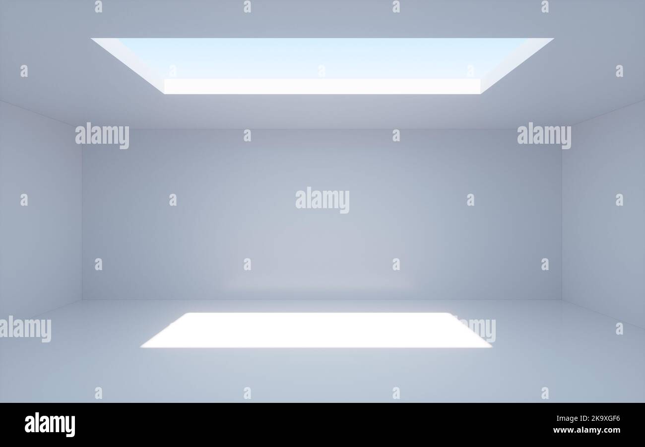 White abstract geometric architecture, Interior geometry scene, 3d ...