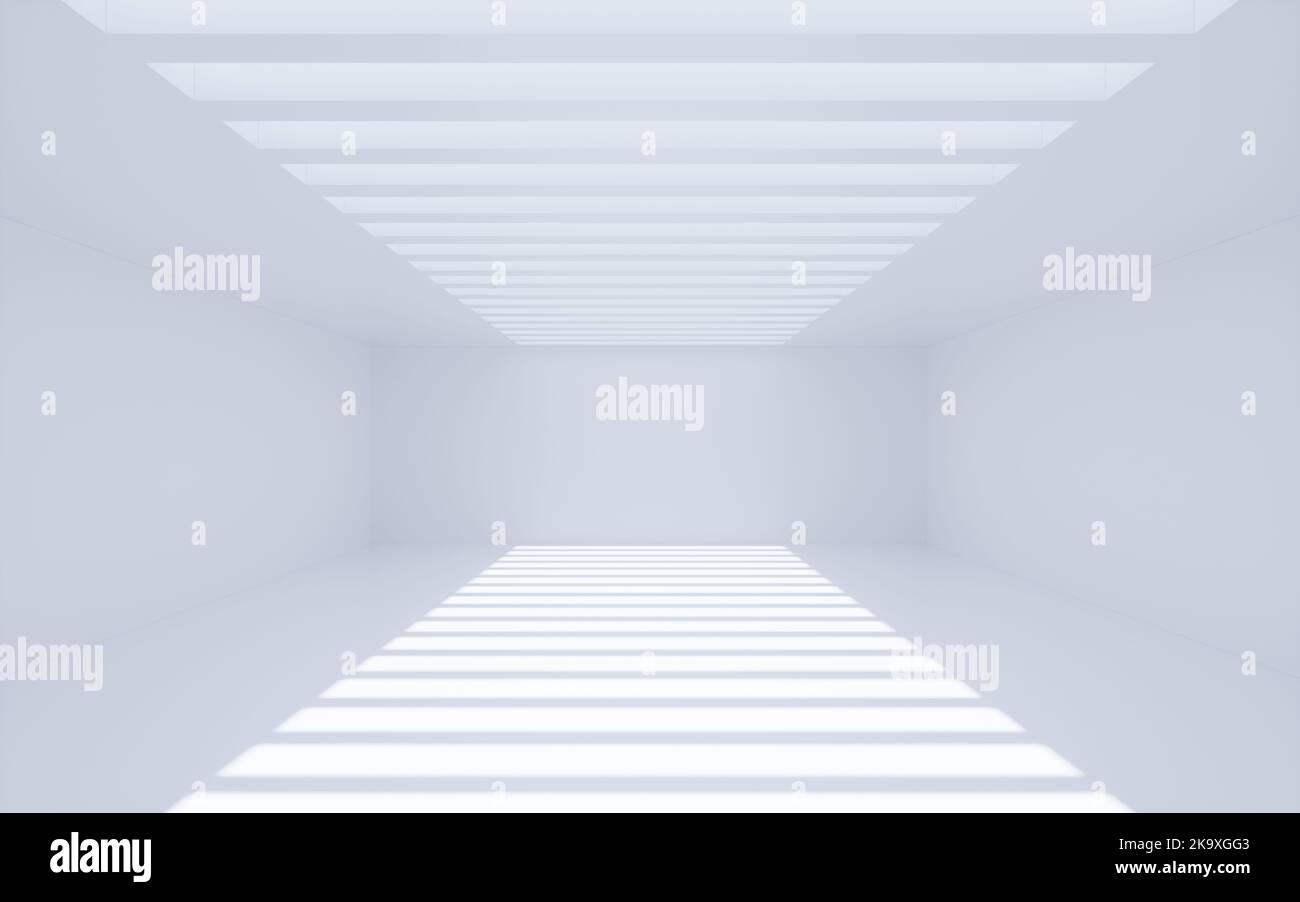 White abstract geometric architecture, Interior geometry scene, 3d ...