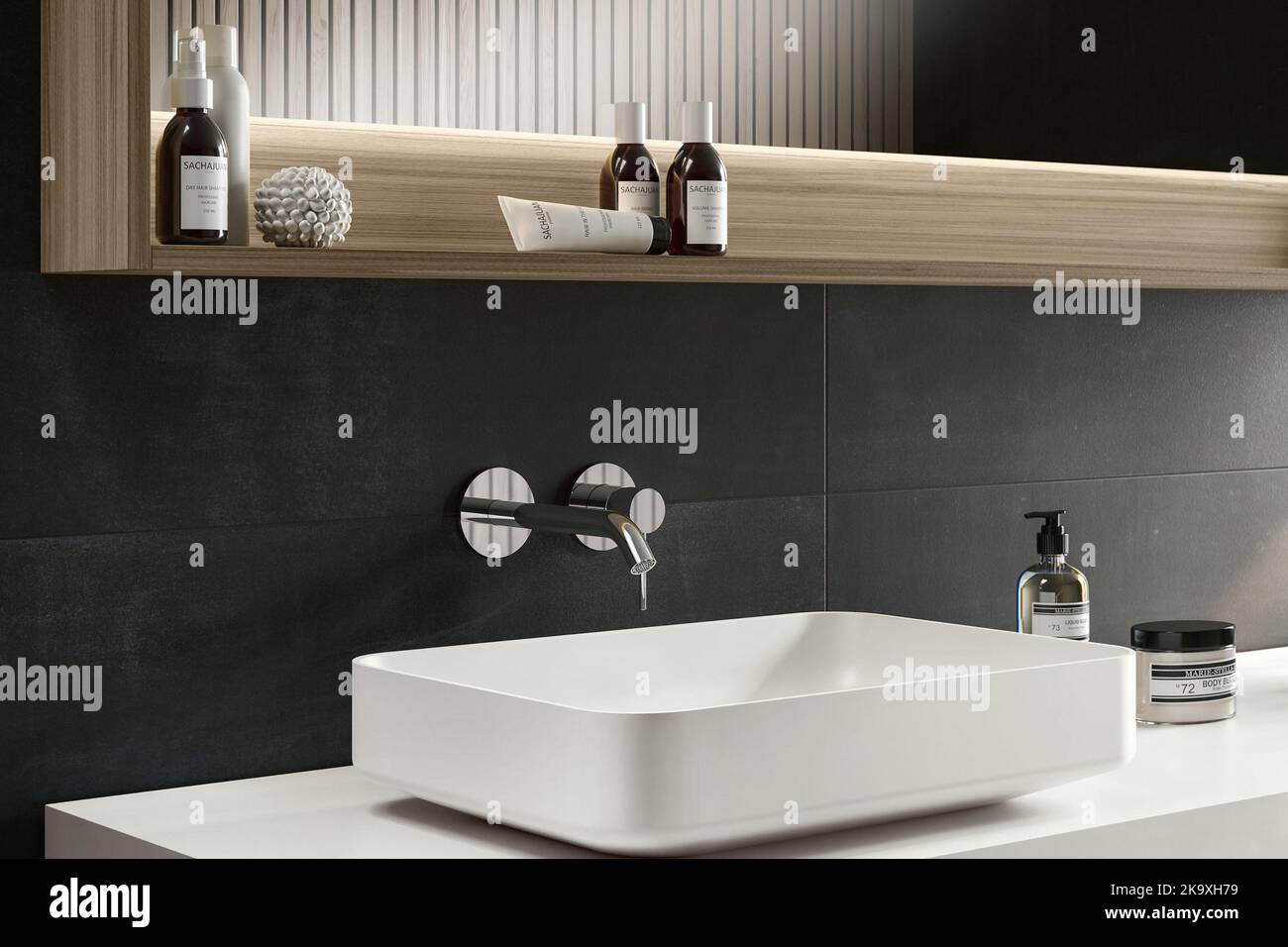 Sink and faucet in modern bathroom interior Stock Photo - Alamy