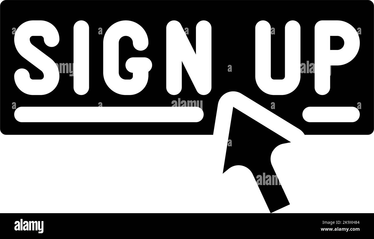 sign up registration glyph icon vector illustration Stock Vector Image ...