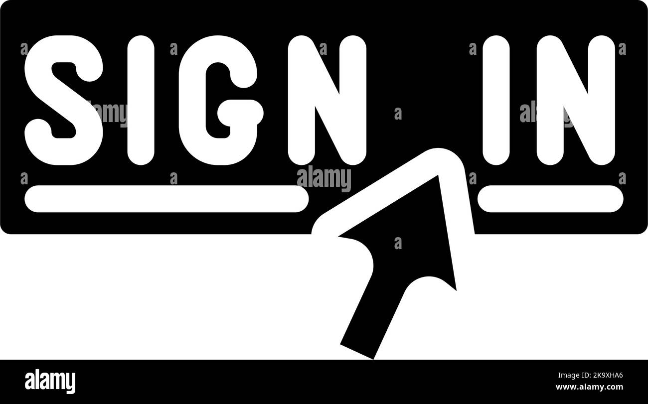 sign in registration glyph icon vector illustration Stock Vector Image ...