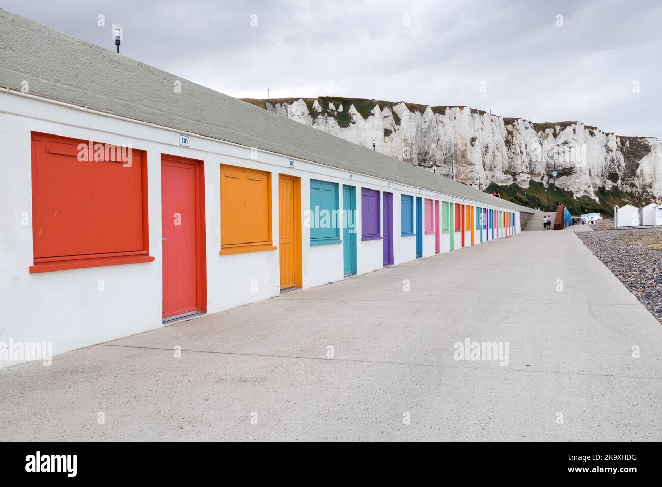 Colourful Beach Huts, Le Treport, Normandy, France Stock Photo - Alamy