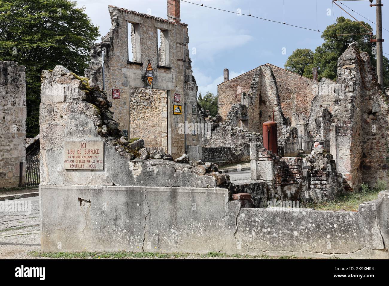 The remains of the Village of Oradour-sur-Glane where 643 men women and ...