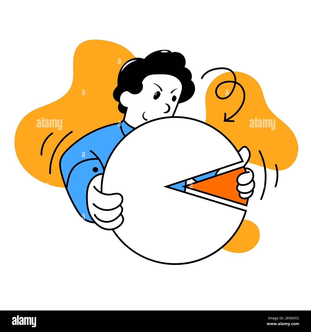 Man holding big chart. Young successful employee or manager has an ...