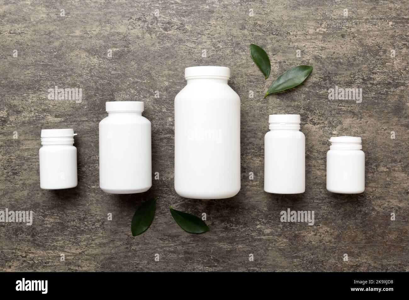 supplement pills with medicine bottle health care and medical top view ...