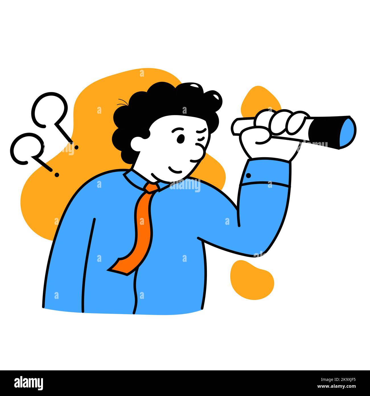 Search for new opportunities. Vector illustration with young ambitious ...