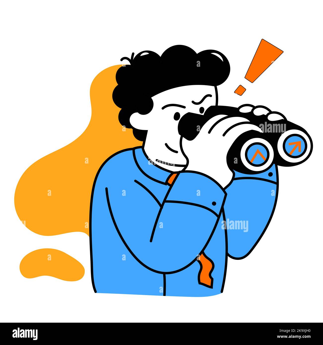 search for new ideas, staff. Vector illustration with young ambitious ...