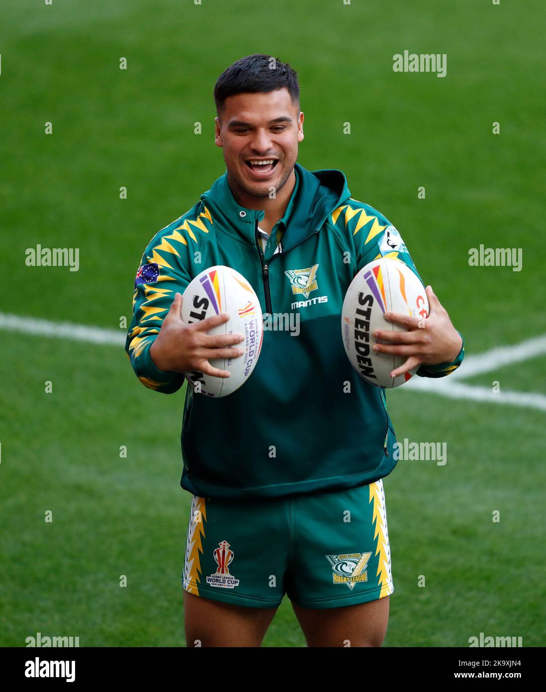 Cook Islands' Pride Petterson-Robati during the Rugby League World Cup ...