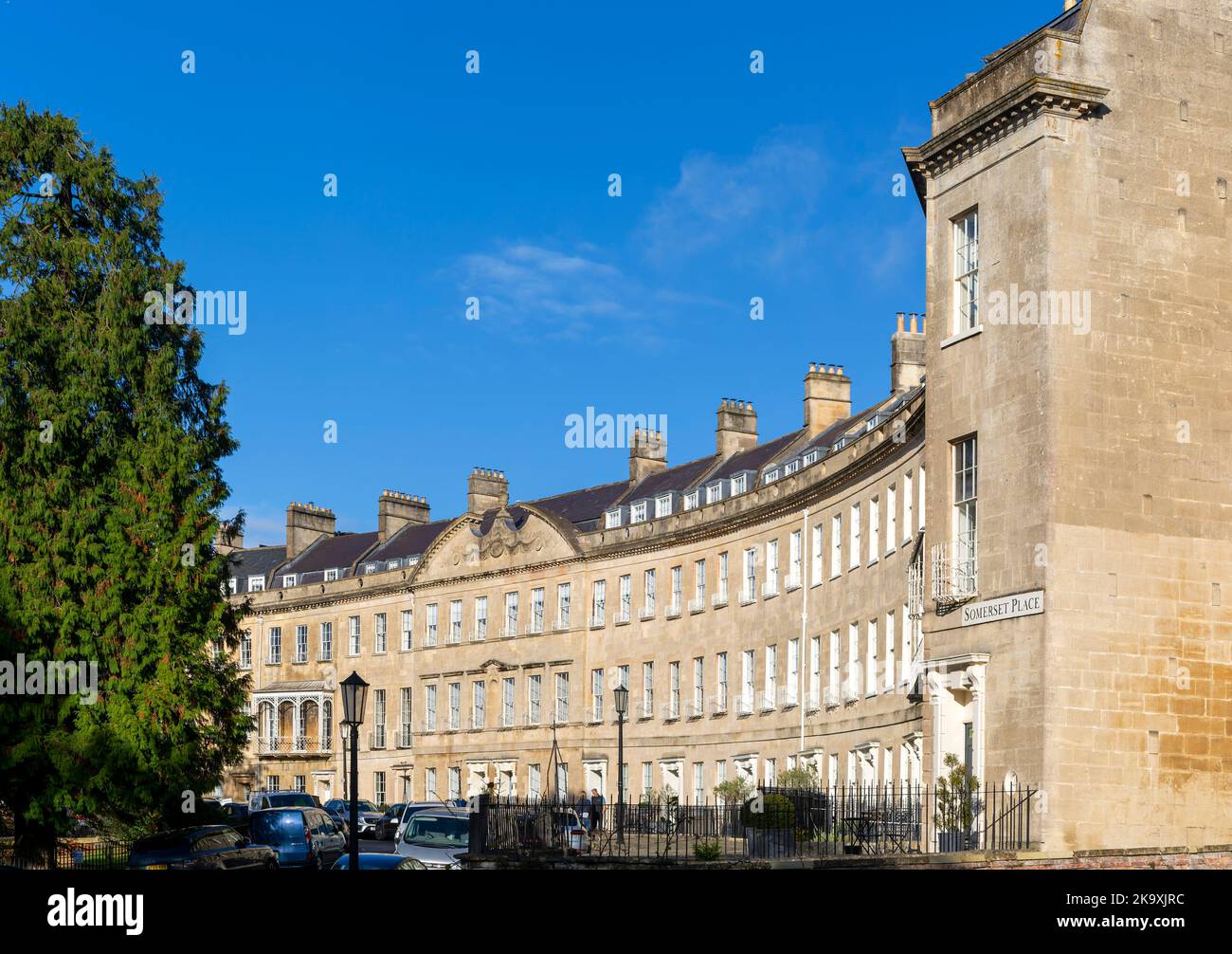 Georgian crescent of Somerset Place, Bath, Somerset, England, UK ...