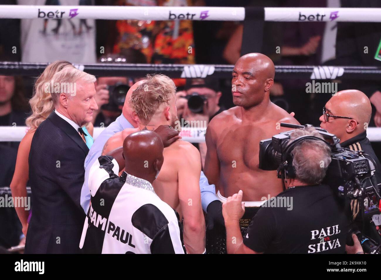 GLENDALE, AZ - OCTOBER 29: Jake Paul and Anderson Silva meet in the ...