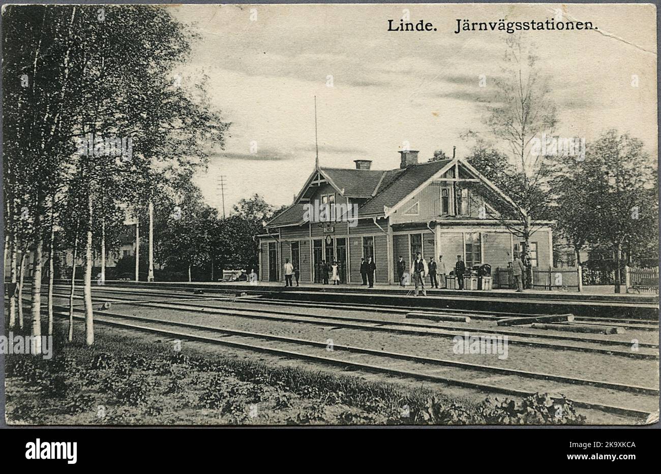 Lindesberg station. Changed its name from Linde to Lindesberg in 1910 Stock Photo - Alamy
