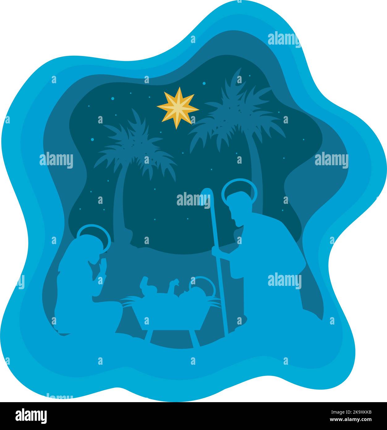nativity manger characters silhouettes Stock Vector Image & Art - Alamy