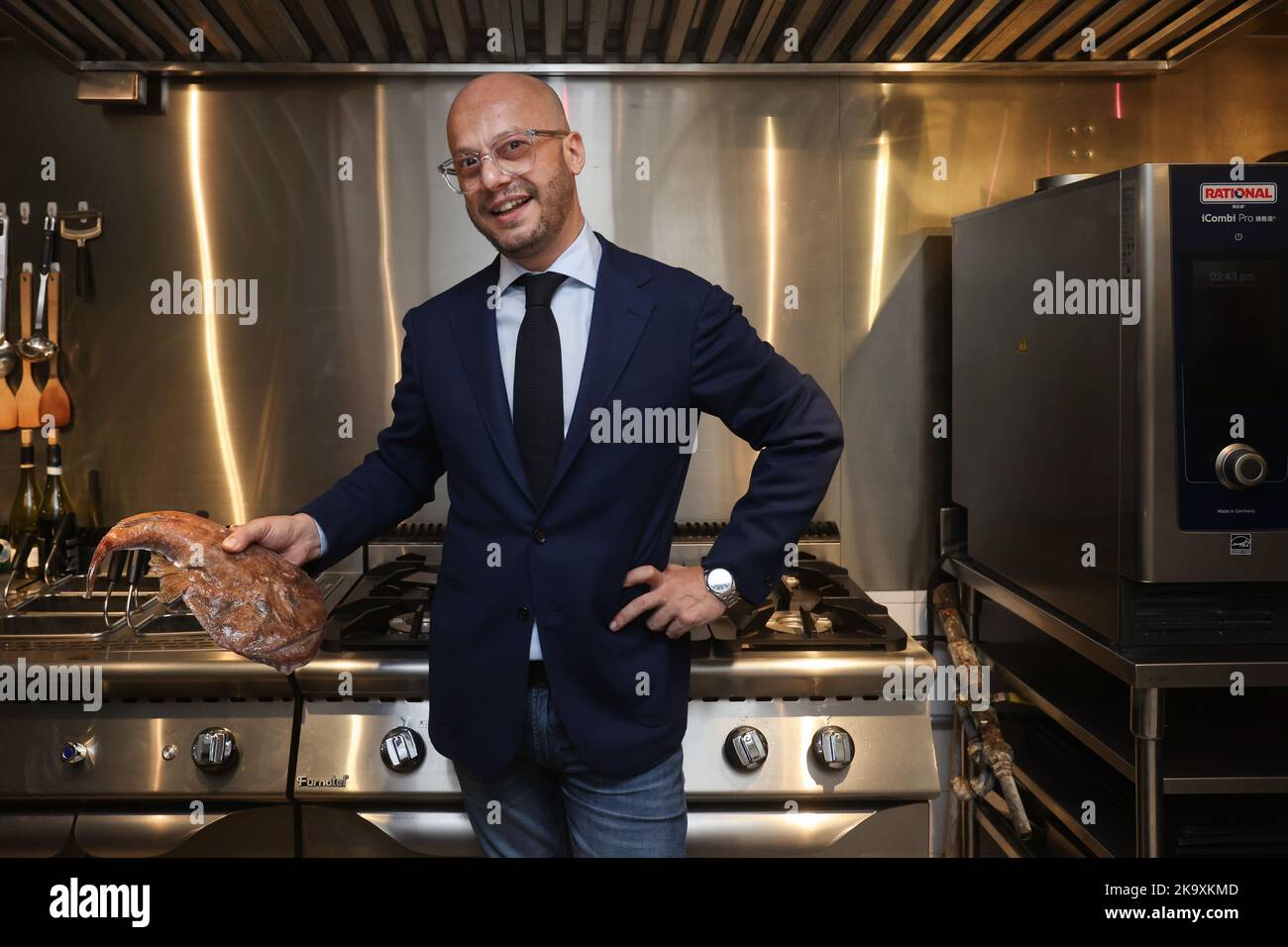 Italian Club Seafood Bar chef Stefano Balsamo, at his new restaurant in ...