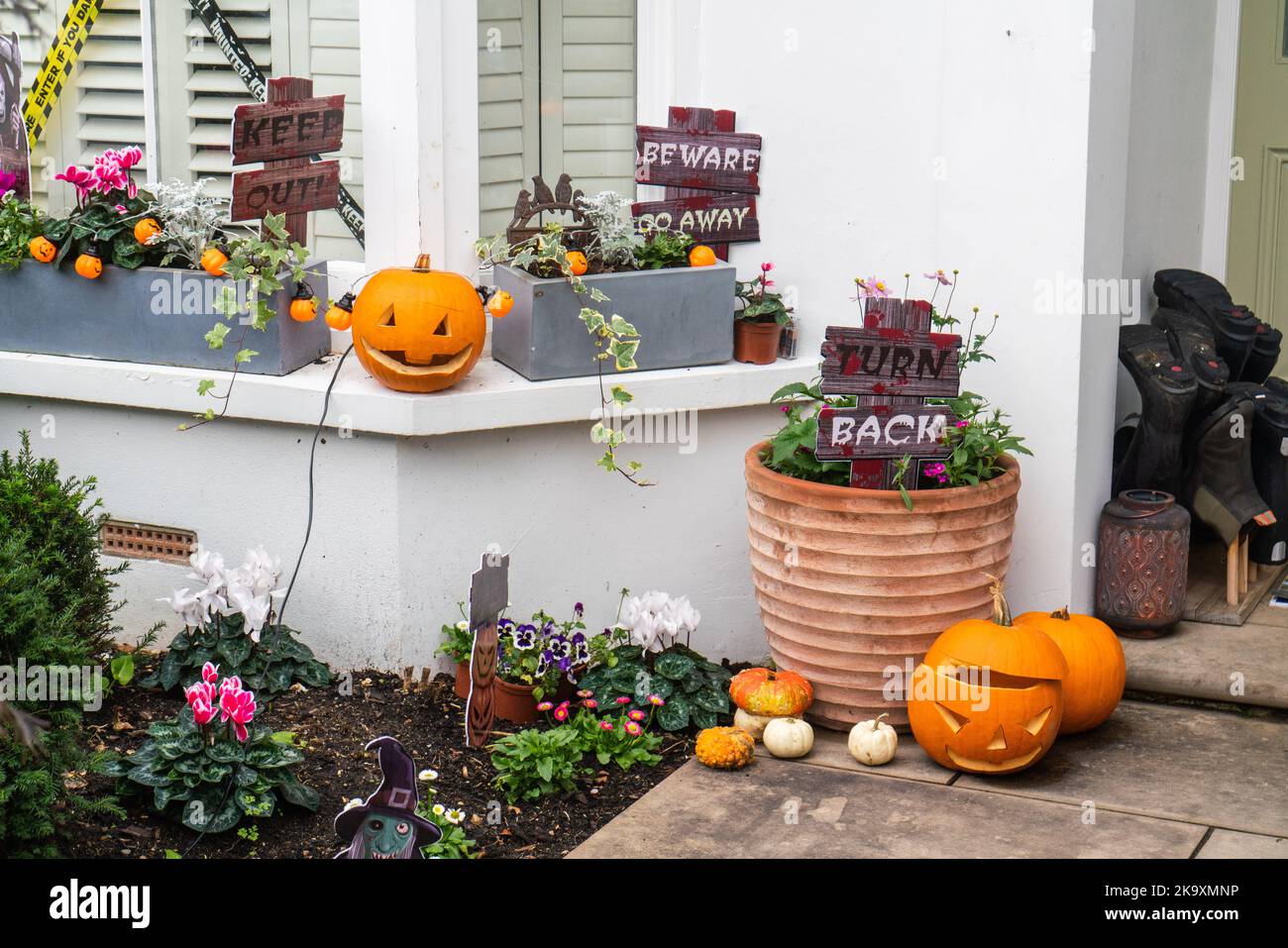 30 October 2022: House exterior decorated for Halloween, London ...