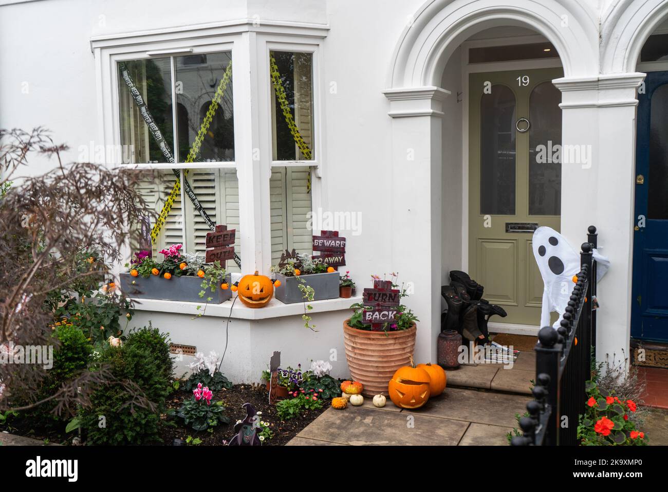 30 October 2022: House exterior decorated for Halloween, London ...