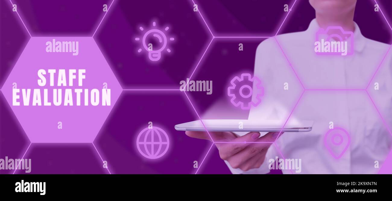 Handwriting text Staff Evaluation. Word Written on clarifies the ...