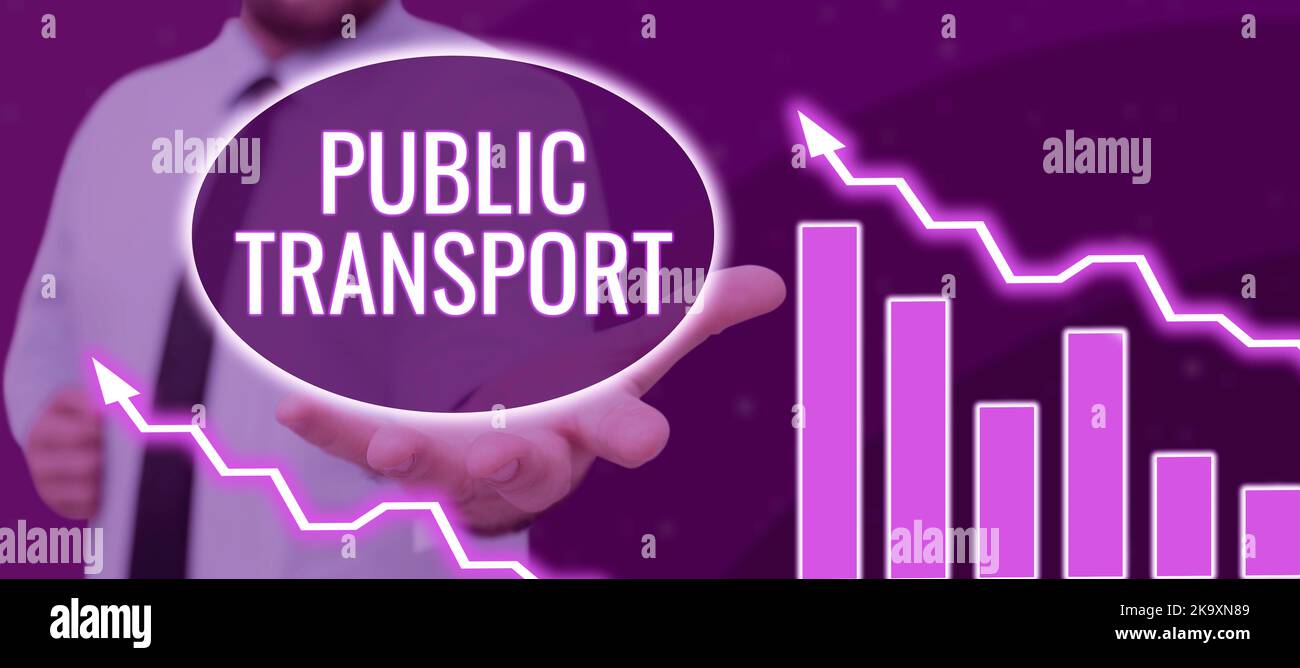 Text caption presenting Public Transport. Business idea ensure the ...