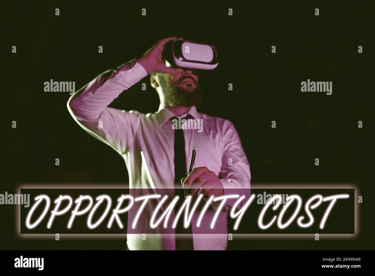 Hand writing sign Opportunity Cost. Business overview jobs handled or ...