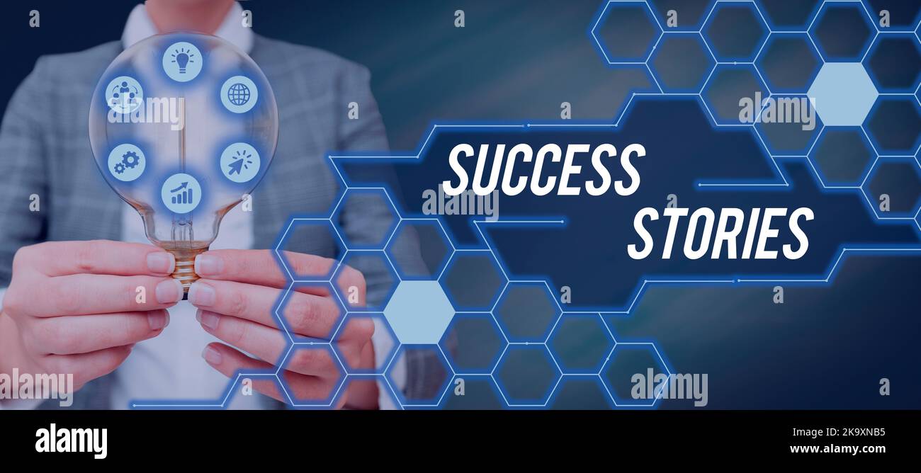 Text caption presenting Success Stories. Business approach a chronicle ...