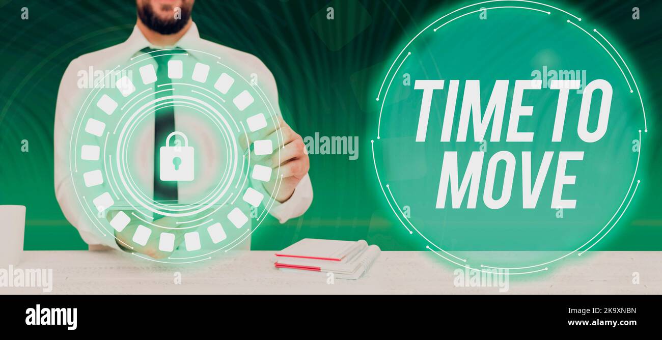 Conceptual display Time To Move. Word for extending the period when ...