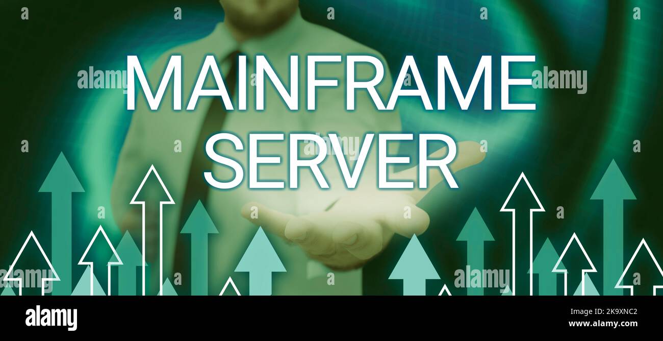 Handwriting text Mainframe Server. Business concept the inability to ...